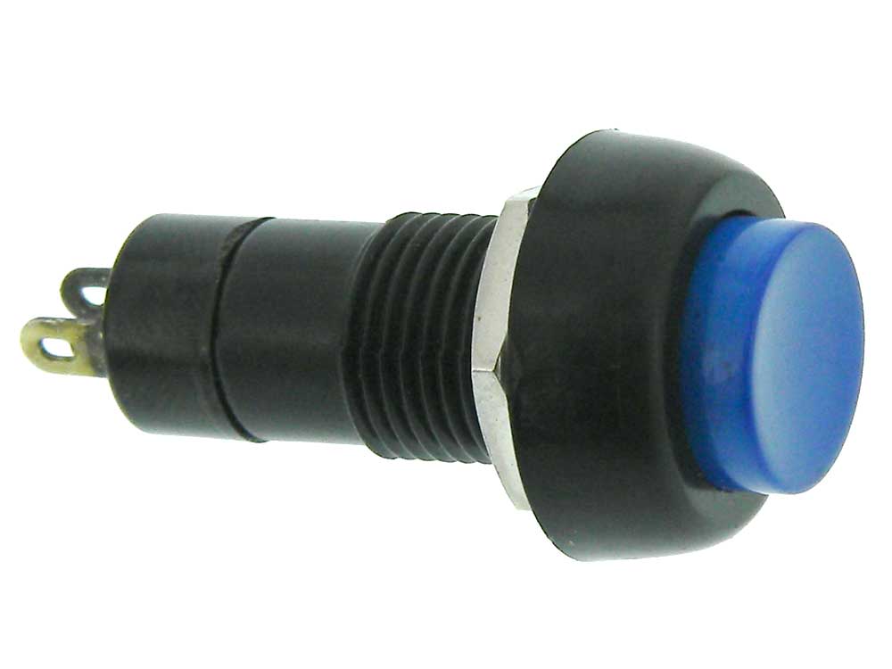 Momentary Push Button Switch, SPST-N.O. Blue