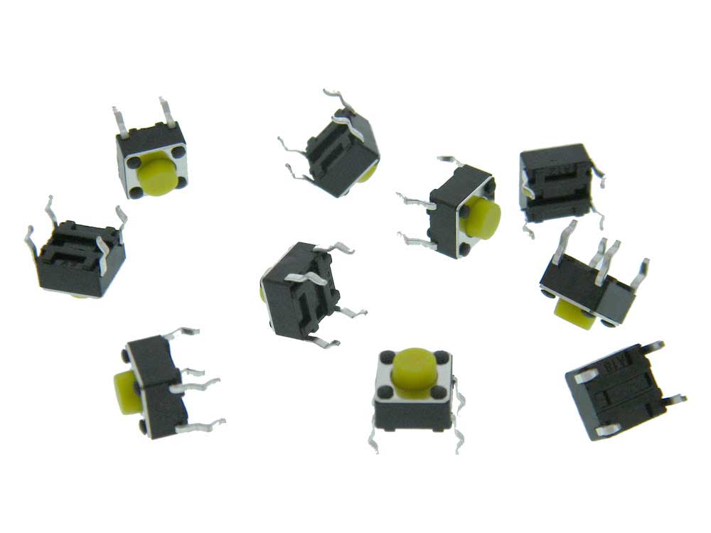 Momentary Tactile Tact Push Button Switch 6x6x5mm Yellow
