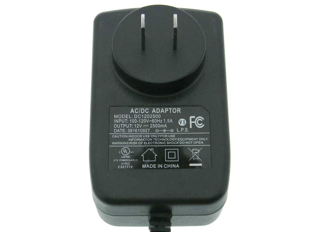 12v plug in power supply 2.5A adapter DC