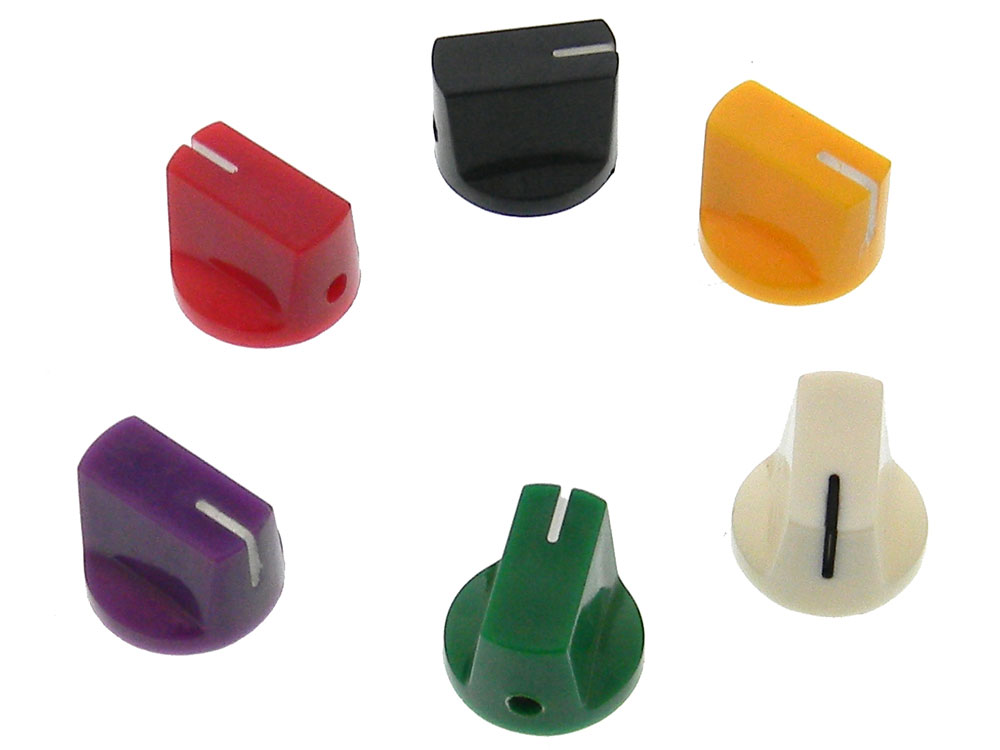 Pack of 6 - Pointer Control Knobs, 20mm for 1/4" Shaft